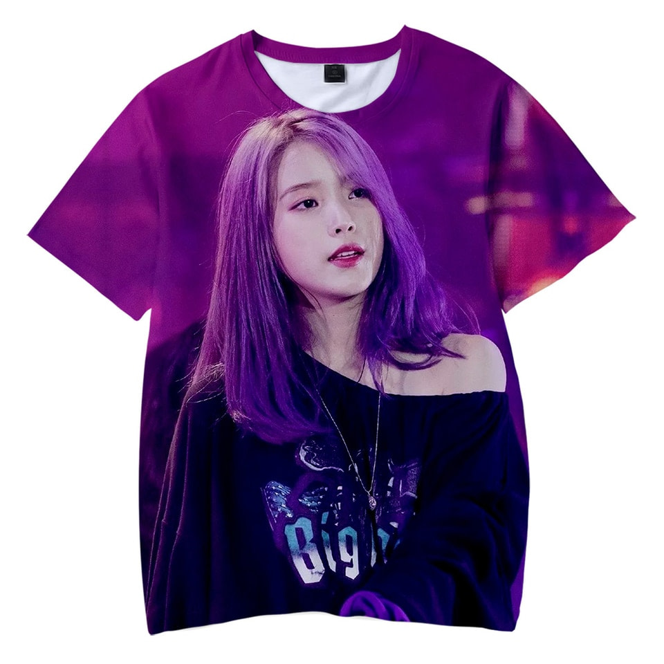 T-shirt IU chanteuse K-pop univers violet. - Fan de KPOP